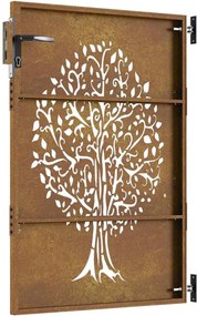 Zahradní branka 85 x 125 cm z cortenové oceli, design stromu 153210