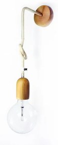 Nástěnná lampa závěs - dřevo a vlna bílá IMINDESIGN 4920
