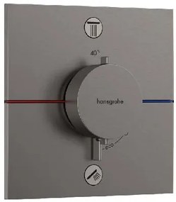 Hansgrohe ShowerSelect Comfort - Termostatická baterie pod omítku, pro 2 spotřebiče, kartáčovaný černý chrom 15572340