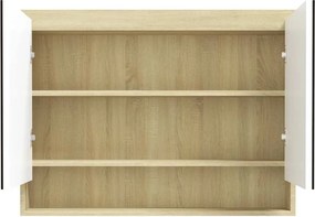 Koupelnová skříňka se zrcadlem 80 x 15 x 60 cm MDF bílá a dub 331537