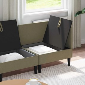 Sada nábytku do obývacího pokoje 4 ks Khaki Textil 3413794