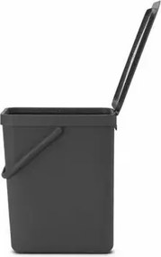 Brabantia Sort  Go Odpadkový koš 25 L šedá / s rukojetí / 26.5 x 40 x