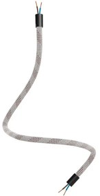 creative cables Creative flex - ohebná trubice potažena světlou směsí textilií RM72 Délka: 60 cm, Barva komponentu: Matný chrom