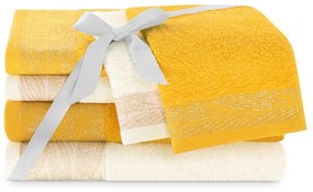 Sada 6 ks ručníků ALLIUM klasický styl žlutá
