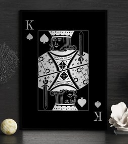 Pixada King of spades Silver - motivační obraz Velikost: A3 - 29,7x42 cm, Volba rámu: s černým rámem