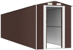 Zahradní kůlna tmavě hnědá 192 x 855 x 223 cm pozinkovaná ocel 3147468