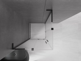Mexen Velar L Duo, sprchový kout s posuvnými dveřmi 90 x 90 cm, 8mm sklo námraza, černá matná, 871-090-090-02-33-70