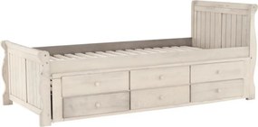 Postel s přistýlkou, 90x200, antická bílá, ANTIKO Kondela 0000258490