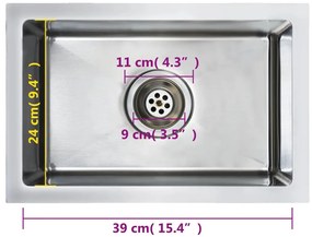 vidaXL Marketos Ručně vyrobený kuchyňský dřez nerezová ocel
