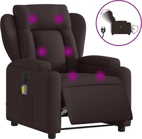 Elektrické masážní polohovací křeslo tmavě hnědé textil 3204475