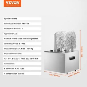 Leštička na víno s 5 kartáči Leštička 78,1 l/H pro barovou restauraci