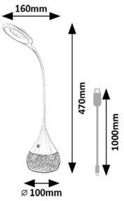 Rabalux 74248 - LED RGB Stmívatelná stolní lampa VIVTER LED/4W/230V bílá