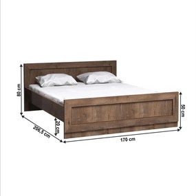 Postel, 160x200, dub lefkas TEDY TYP T20 Kondela 0000086910