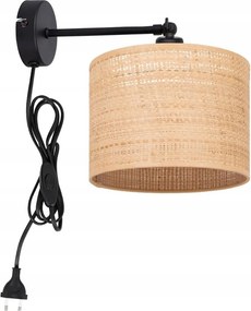 Nástěnná Lampa Ratanová Nástěnná Lampa S Led Zástrčkou E27 Boho