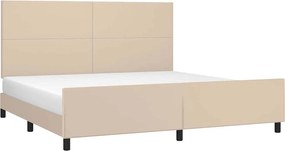 Rám postele s čelem cappuccino 200x200 cm umělá kůže 3125474