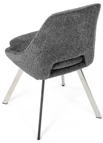 Jídelní židle, šedá, látka bouclé, DCL-W1174 GREY2