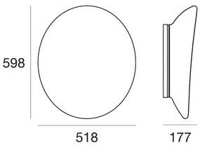 Stilnovo 7787 Dynamic, stropní svítidlo z opálového skla, 30W LED, 60x52cm, IP44