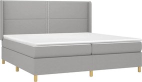 Box spring postel s matrací světle šedá 200 x 200 cm textil 3131937