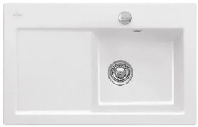 Villeroy & Boch Subway - Keramický dřez 780x510 mm s odtokem, CeramicPlus, alpská bílá 671402R1