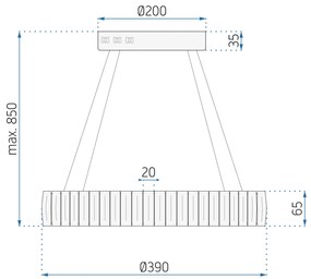 Toolight, Křišťálové LED závěsné svítidlo APP1040-CP + dálkové ovládání, chromová, OSW-09473