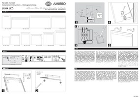 Amirro Zrcadlo na zeď chodbu do pokoje ložnice předsíně koupelny LUNA - 60 x 60 cm s LED podsvíceným pruhem 902-050