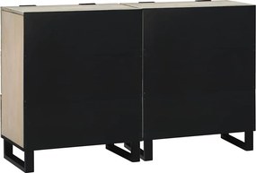 Sestava komody 2 ks Bílá 120 x 33 x 75 cm Masivní mangové dřevo 3310046