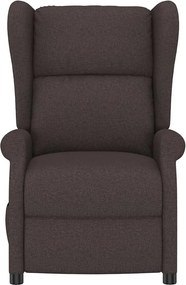 Elektrické polohovací křeslo ušák tmavě hnědé textil 3098324