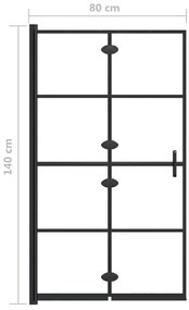 vidaXL Marketos Skládací sprchový kout ESG 80 x 140 cm černý