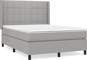 Box spring postel s matrací světle šedá 140 x 200 cm textil 3131433
