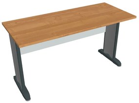 Stůl pracovní rovný 140 cm hl. 60 cm - Hobis Cross CE 1400 Dekor stolové desky: olše, Dekor lamino podnože: šedá, Barva nohou: černá