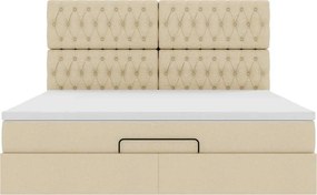 Osmanský rám postele s matrací krémová 180x200cm textil 3313263