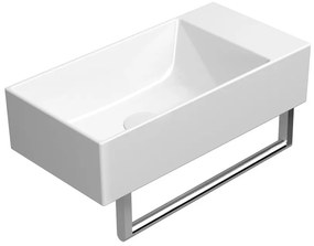 GSI Sapho, KUBE X keramické umyvadlo 50x25 cm, pravé/levé, BEZ OTVORU, bílá ExtraGlaze