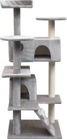 Škrabadlo pro kočky se sisalovými sloupky 125 cm šedá 170475
