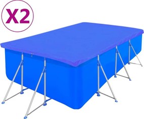 vidaXL Krycí plachty na bazén 2 ks PE obdélníkové 90 g/m² 400 x 207 cm [3082804]