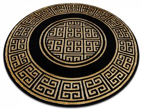 Dywany Luszczow Kusový koberec, kulatý GLOSS  6776 86, rám, řecký černý / zlato Rozměr koberce: 150 cm KRUH