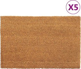 Rohožky před dveře 5 ks přírodní 40 x 60 cm kokosové vlákno 155559