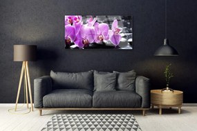 Obraz na skle Květ Kameny 140x70 cm
