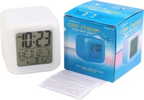 Verk Group Budík lcd teploměr chameleon svítící