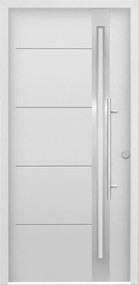 Solid Elements Vchodové dveře Themolux, 90 P, 1000 × 2080 mm, hliník, ocel, pravé, bílé, prosklené