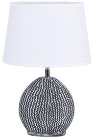 Keramická lampa šedá s bílým kloboukem 38 cm