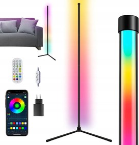 Stojací Rohová Lampa Rgb Led Dálkový Ovladač Aplikace Music Sensor 165 CM