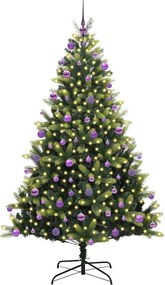 Umělý skládací vánoční stromeček 300 LED Zelená 210 cm PVC a PE 3396006