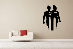 Lepy.cz Samolepka na zeď Batman-Superman Velikost (šířka x výška): 55x78cm, Barevná varianta: Pastelová oranžová
