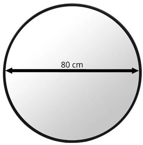 Zrcadlo 80 cm s černým rámem