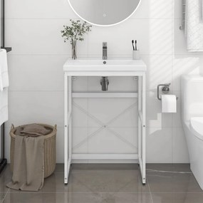 Koupelnový regál pod umyvadlo bílý 59 x 38 x 83 cm železo 338497