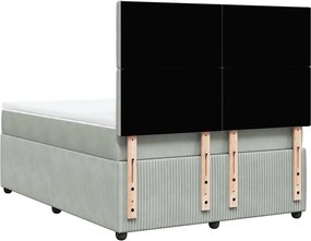 Box spring postel s matrací světle šedá 140x190 cm samet 3292346