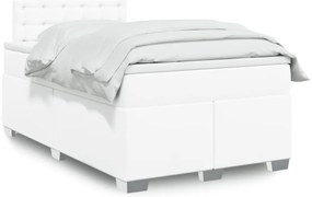 Box spring postel s matrací bílá 120x190 cm umělá kůže 3286113