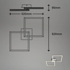 Briloner 3751-019 - LED Stmívatelné stropní svítidlo FRAME LED/20W/230V chrom