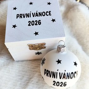 Vánoční baňka První Vánoce 2026 - bílá