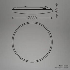 LED stropní svítidlo BRILONER Tak průměr 33cm 22W IP44 hvězdné nebe chrom 3934018